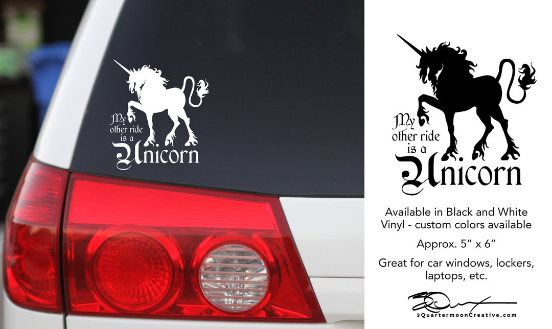 Unicorn Car Decal, Laptop Sticker, Whimsical Vinyl Sticker - Etsy