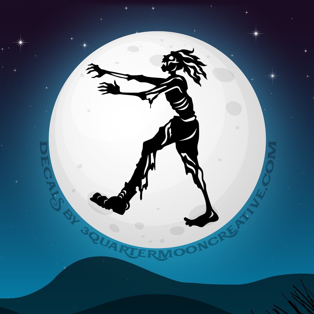 Zombie Vinyl Decal, Walking Dead Sticker, Horror Decor - Etsy