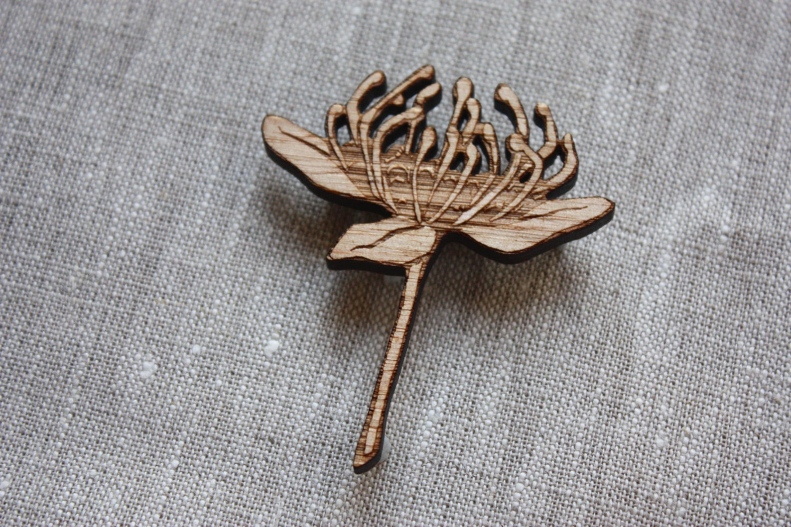 Waratah Wildflower Brooch, Wooden Wildflower Brooch, Australian ...
