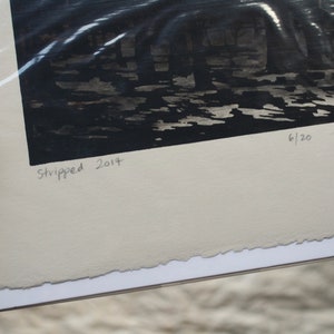 Original Linocut Print, Hand Painted Lino Print, Bushfire Landscape ...