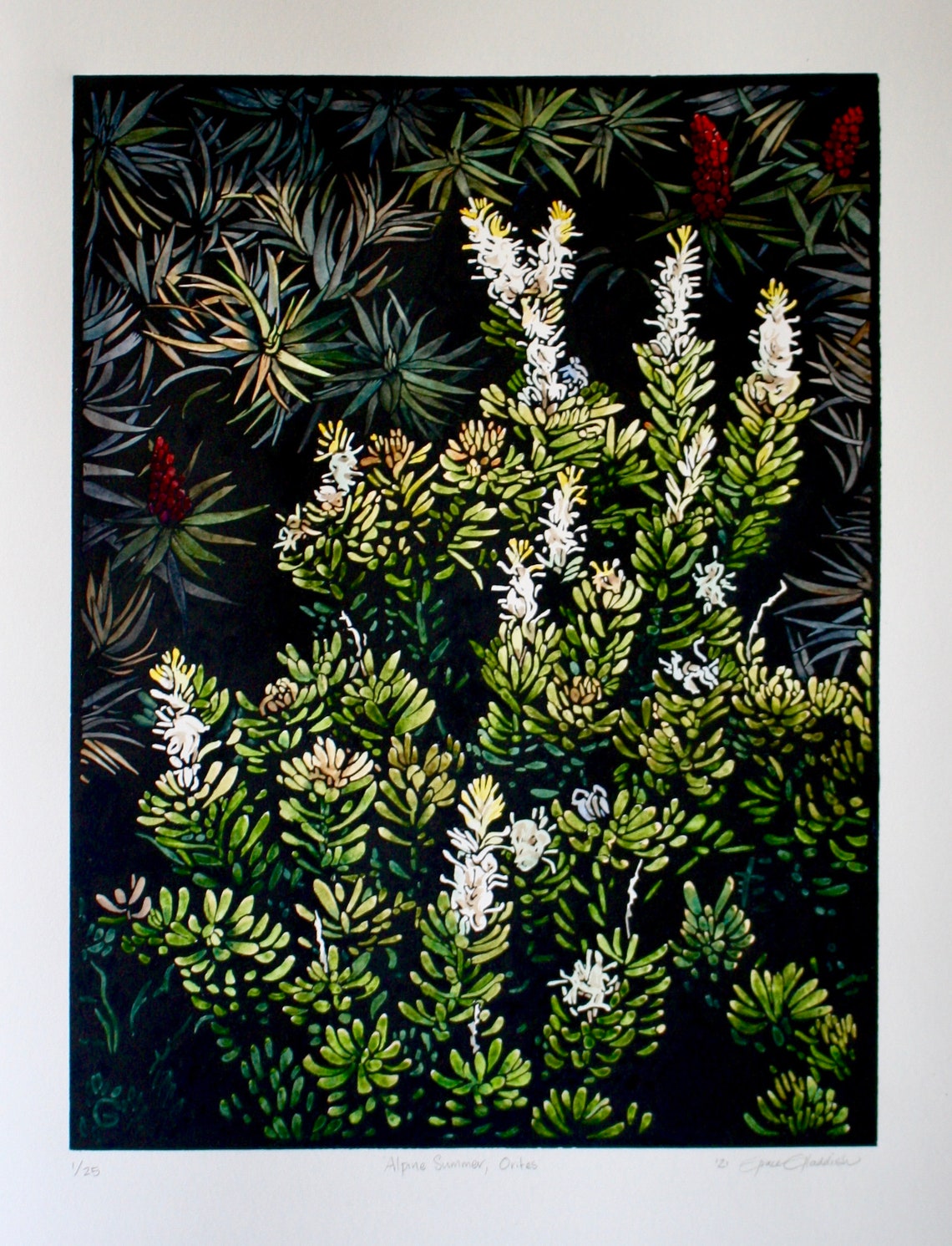 Alpine Summer Series Hand Painted Linocut Original Lino - Etsy