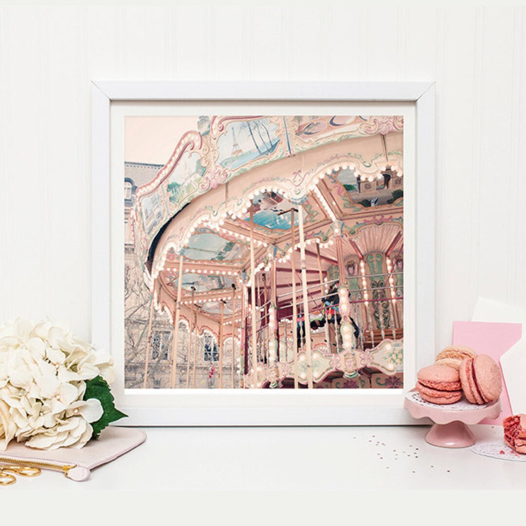 Paris Carousel Print Paris Nursery Decor Paris Merry-go-round Print - Etsy