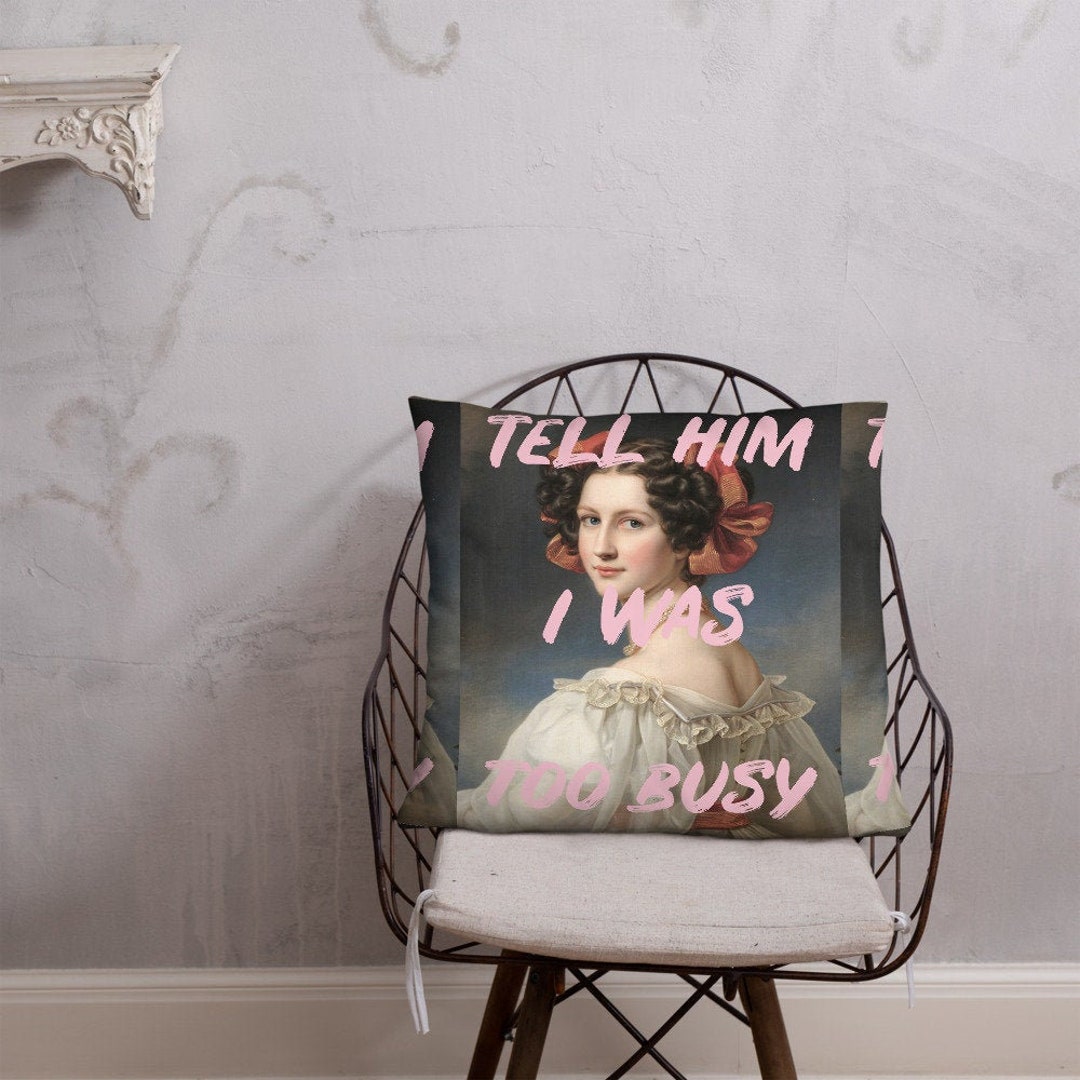 Too Busy Pillow Library Decor Office Pillow Pink Pillow - Etsy