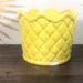 Yellow Lattice Pottery Planter, Vintage Yellow Basket Weave Cache Pot ...