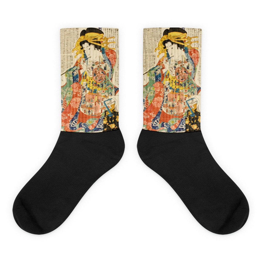 Japanese Woodblock Inspired Socks Kabuki Great Gift Fun Unique Your New ...