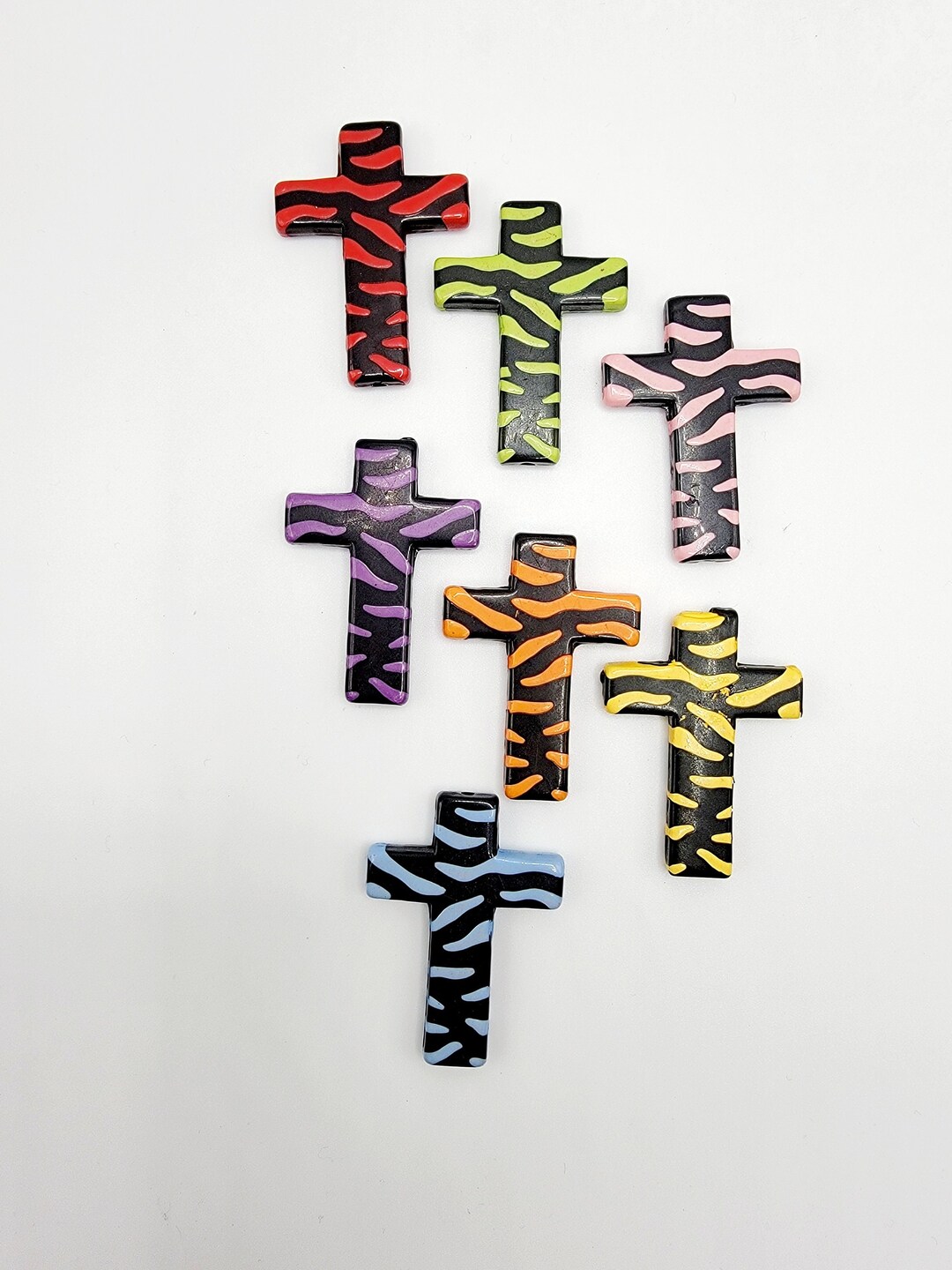 Zebra Print Cross Connector - Etsy