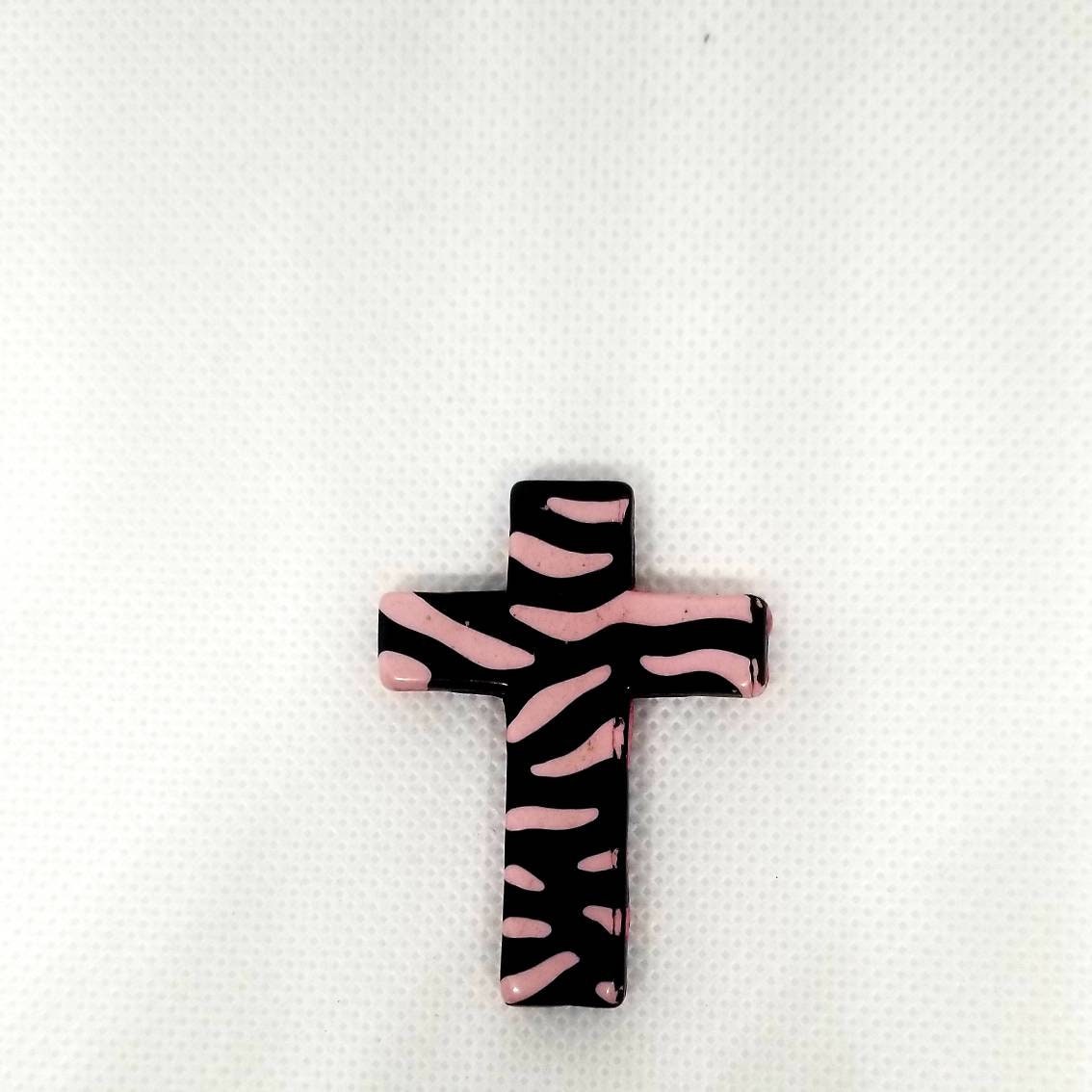 Zebra Print Cross Connector - Etsy