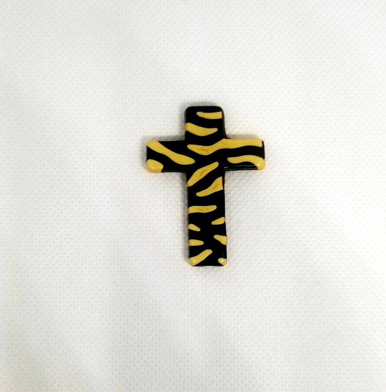 Zebra Print Cross Connector - Etsy