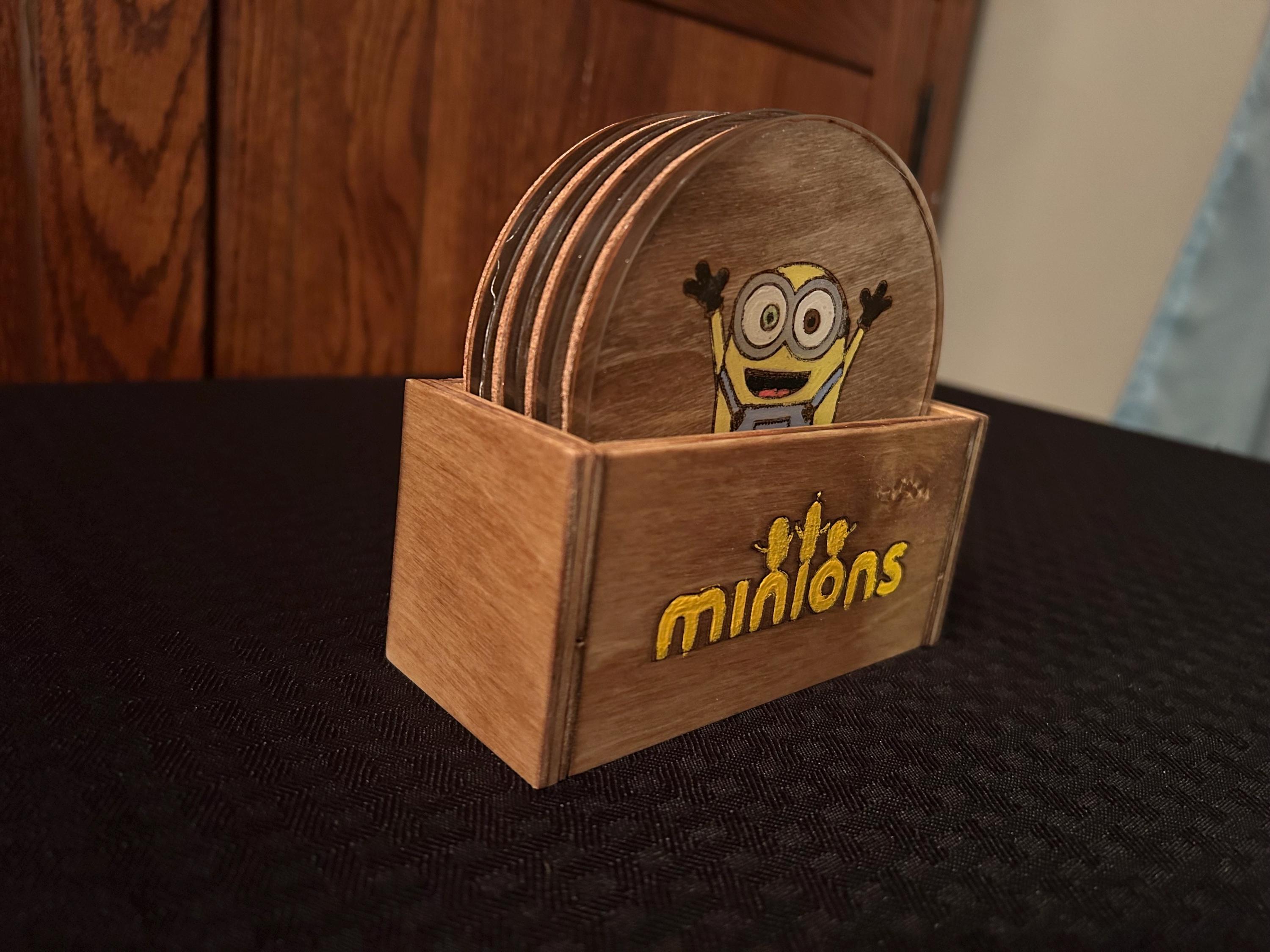 Minions Coasters With Holder - Etsy