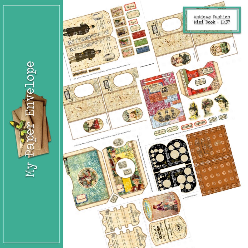 DK37 Antique Fashion Mini Book - Etsy