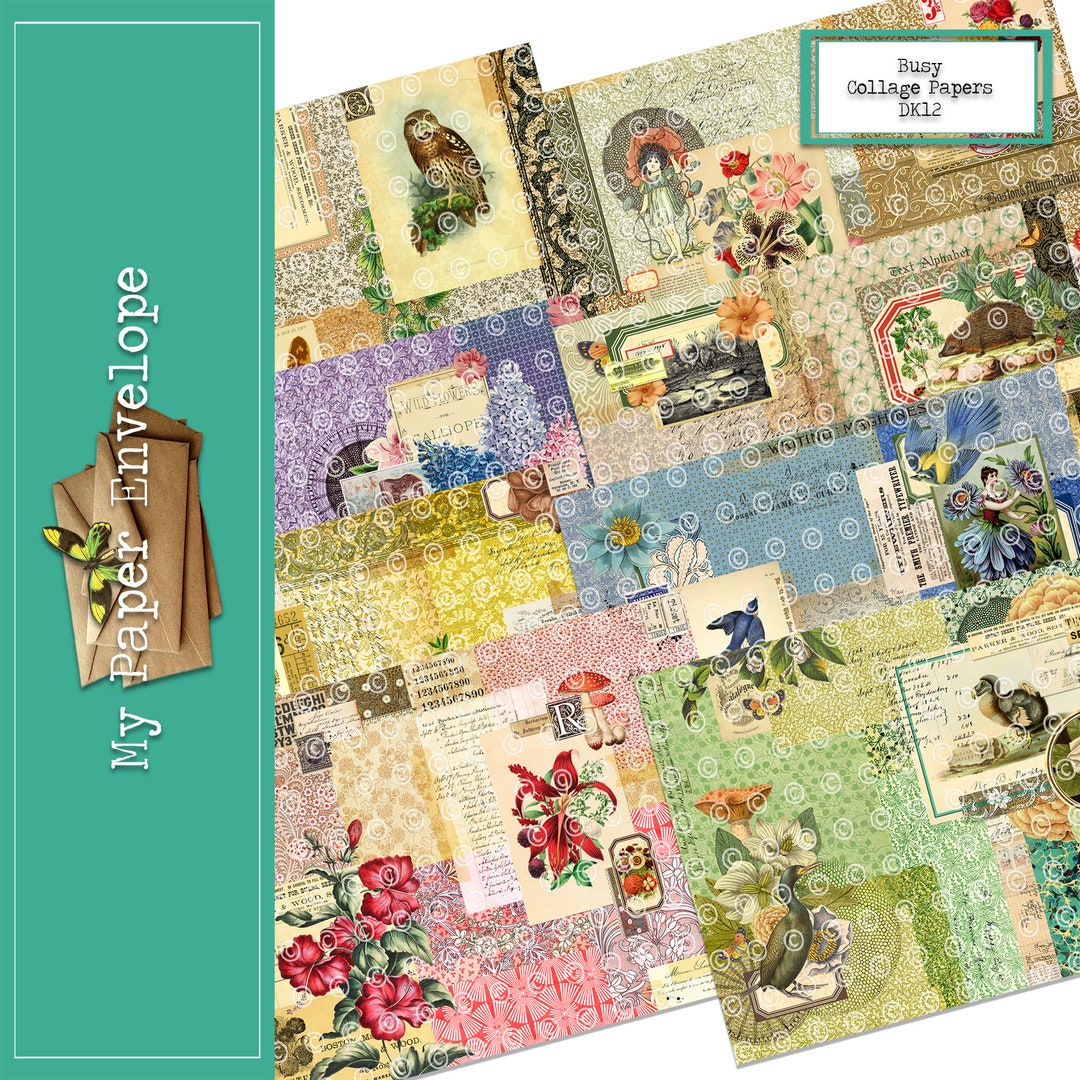 DK12 Busy Collage Papers - Etsy