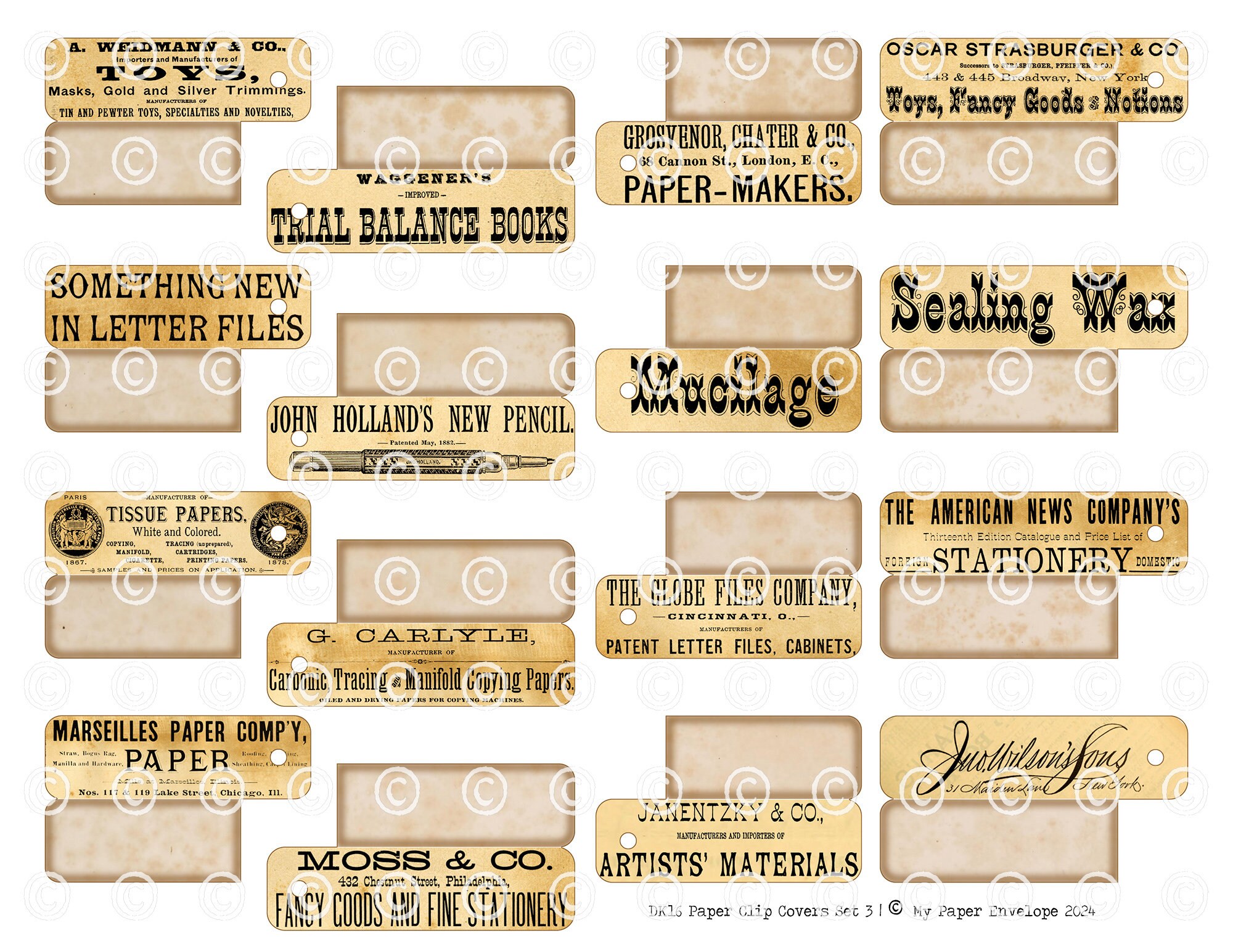 DK16 Neutral Paper Clip Covers Set 3 - Vintage Ads - Etsy