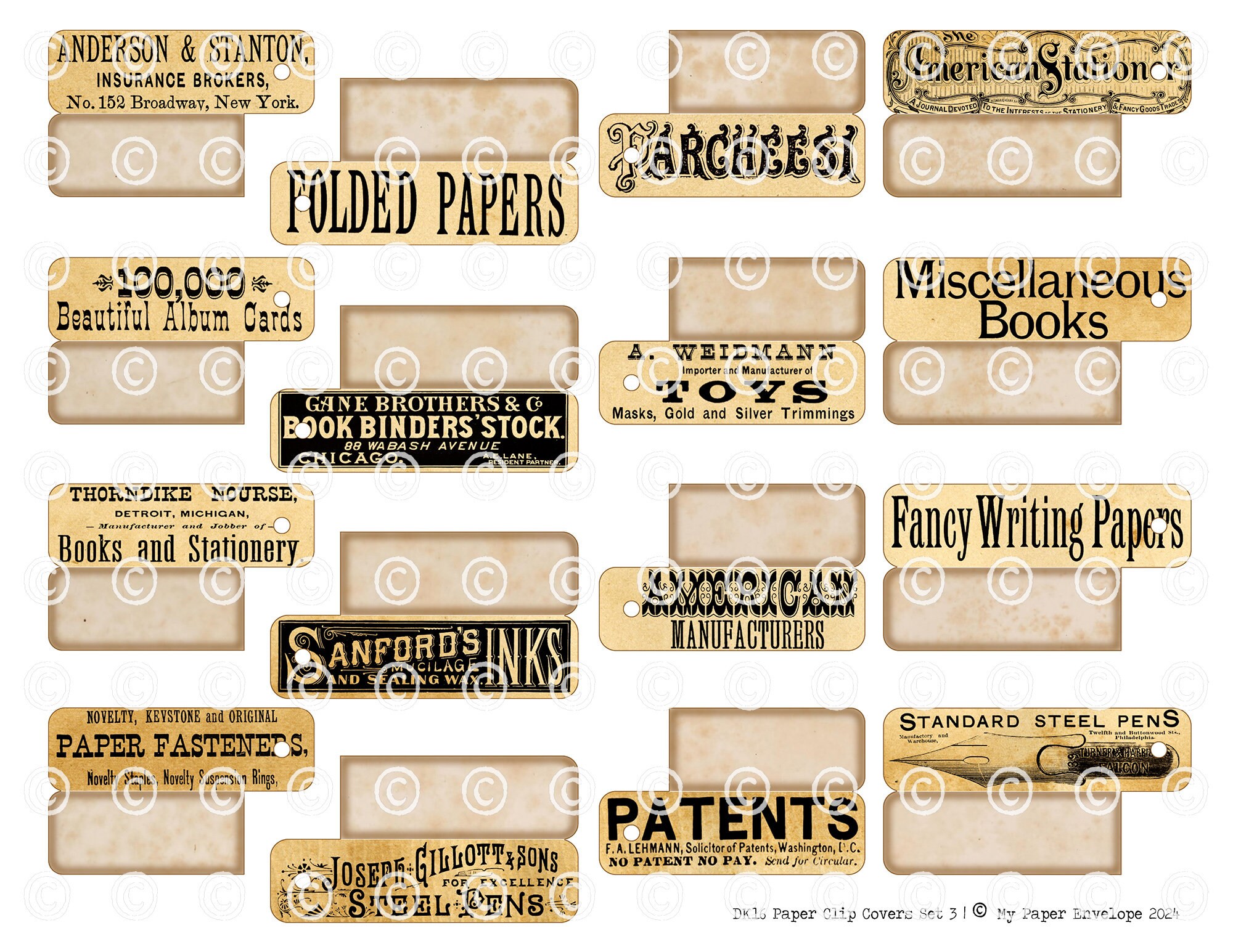 DK16 Neutral Paper Clip Covers Set 3 - Vintage Ads - Etsy