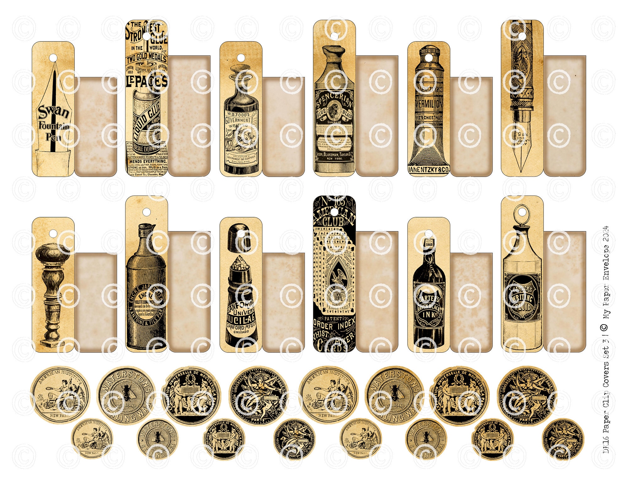 DK16 Neutral Paper Clip Covers Set 3 - Vintage Ads - Etsy