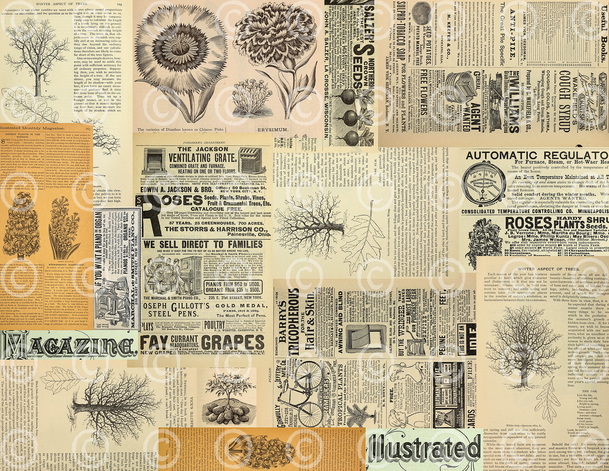 Collage Papers DK06 Digital Printable Journaling Kit Collage Paper - Etsy