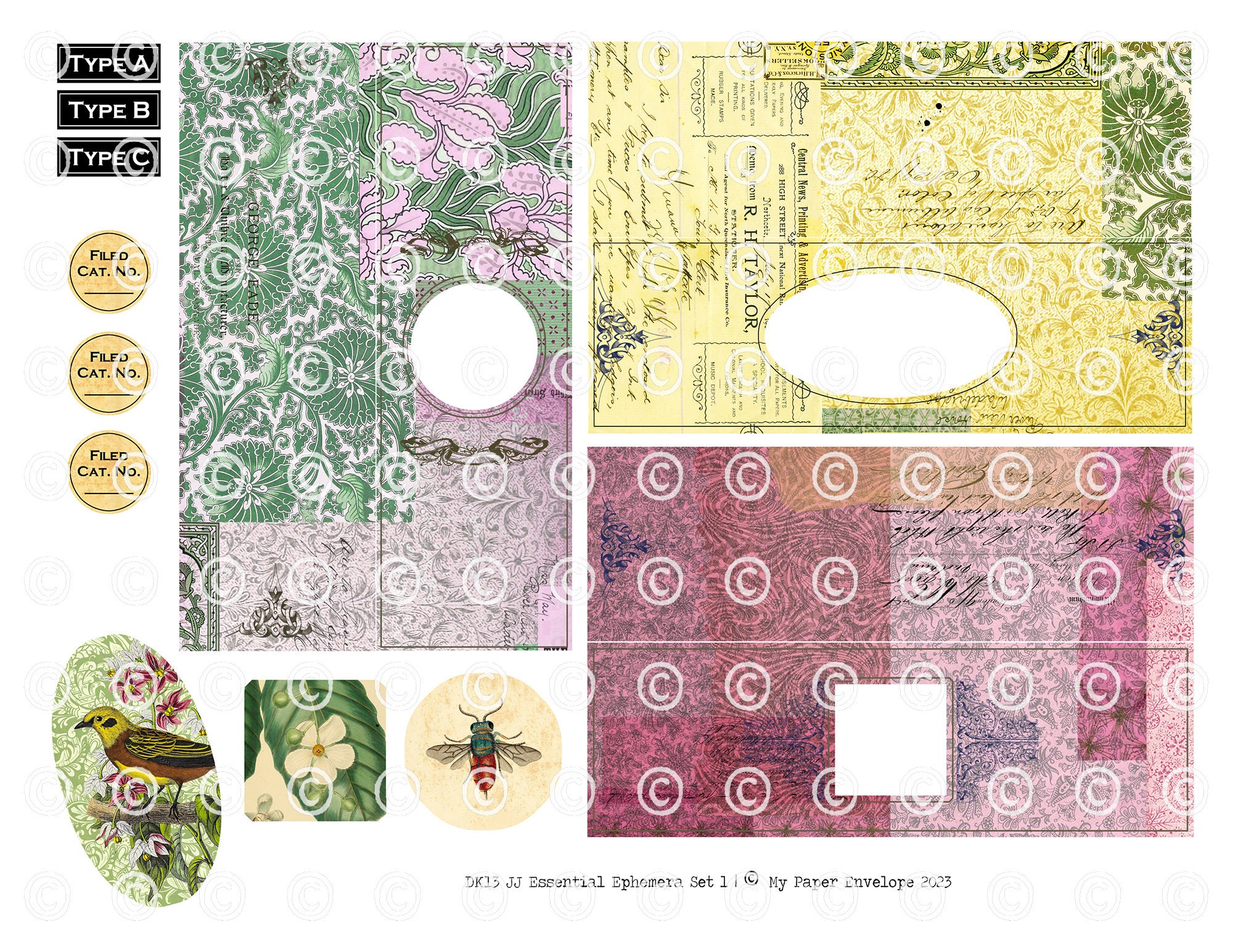 DK13 JJ Essential Ephemera Set 1 - Etsy