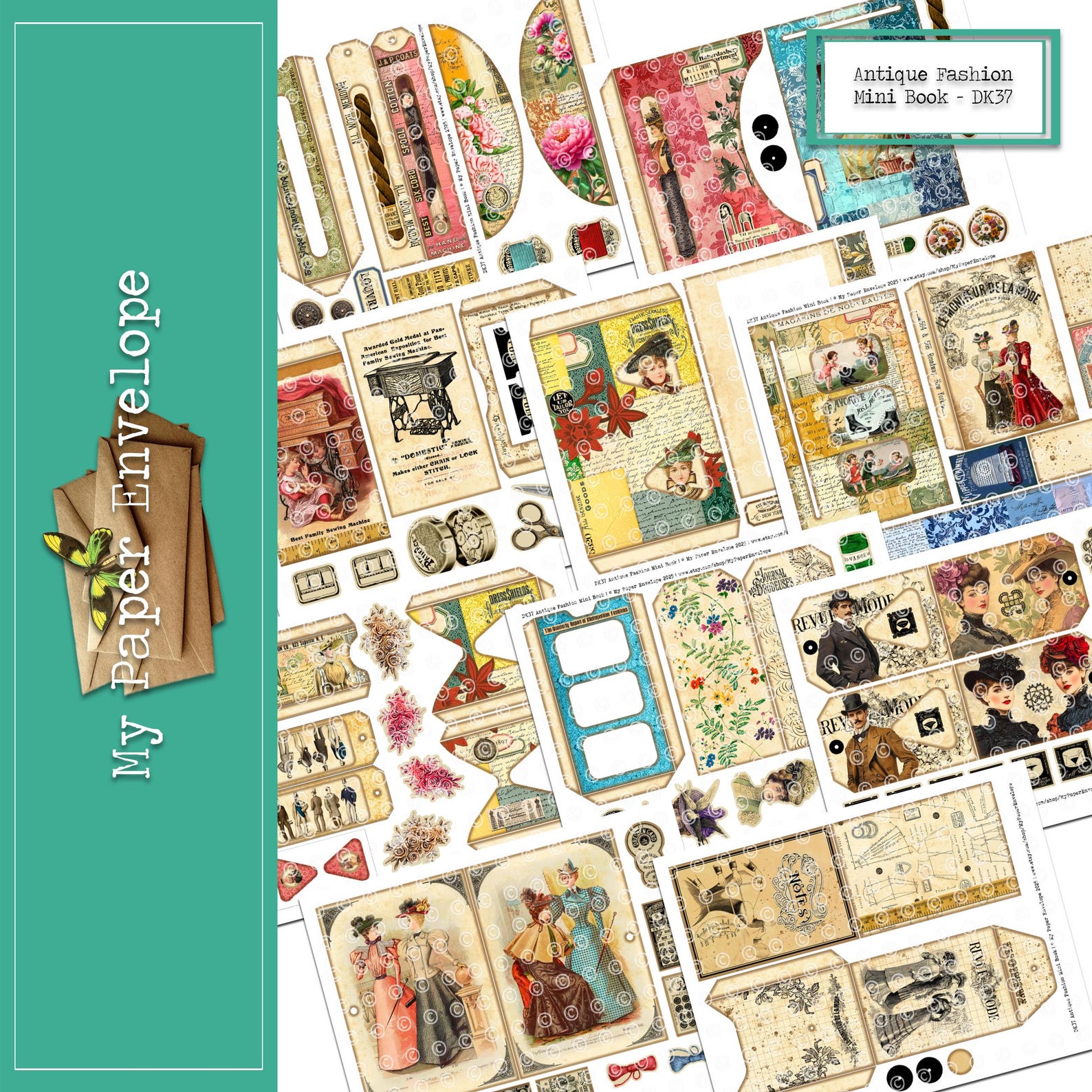 DK37 Antique Fashion Mini Book - Etsy