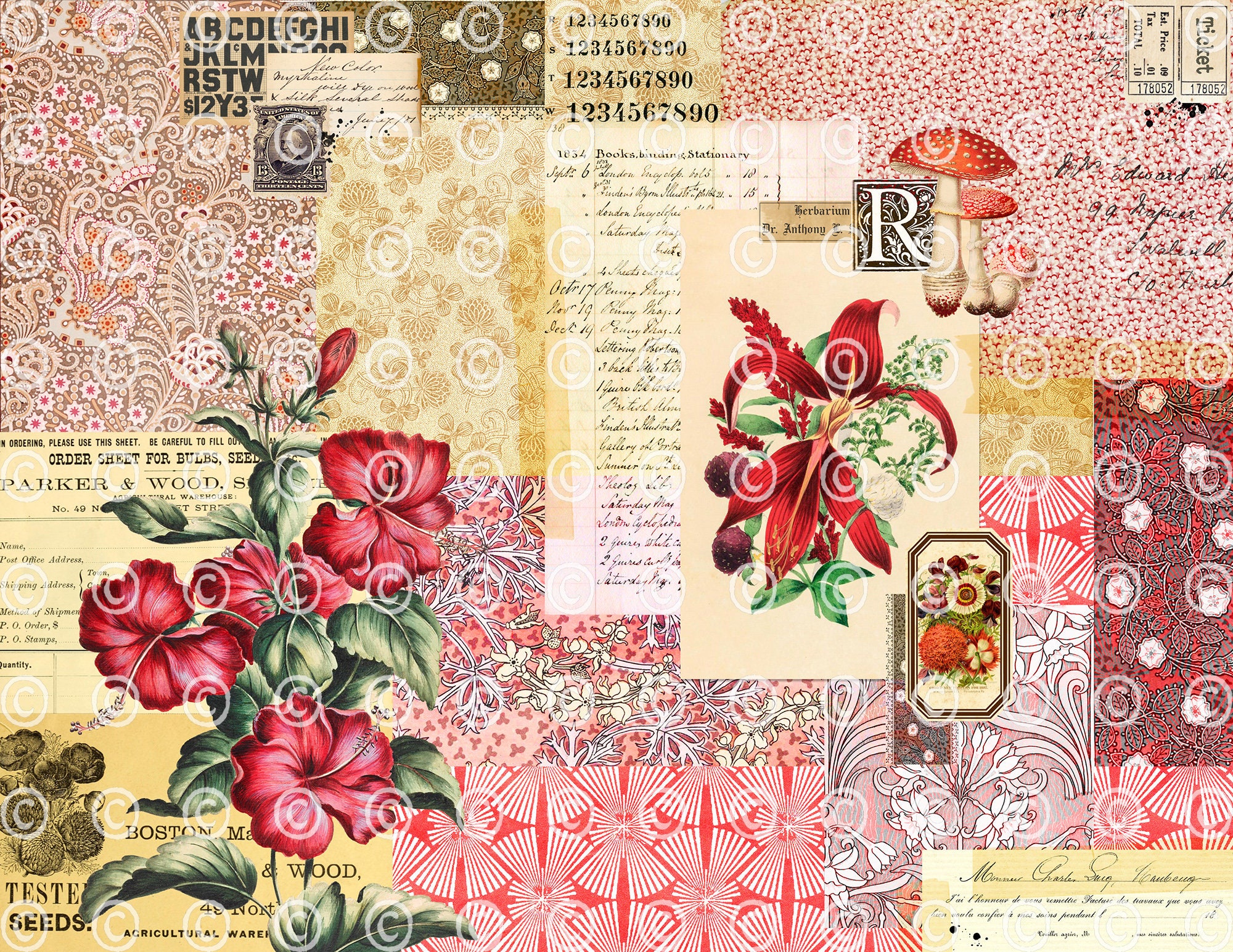 DK12 Busy Collage Papers - Etsy