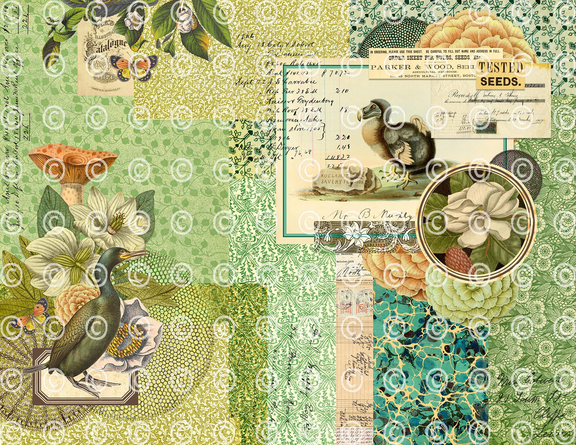 DK12 Busy Collage Papers - Etsy