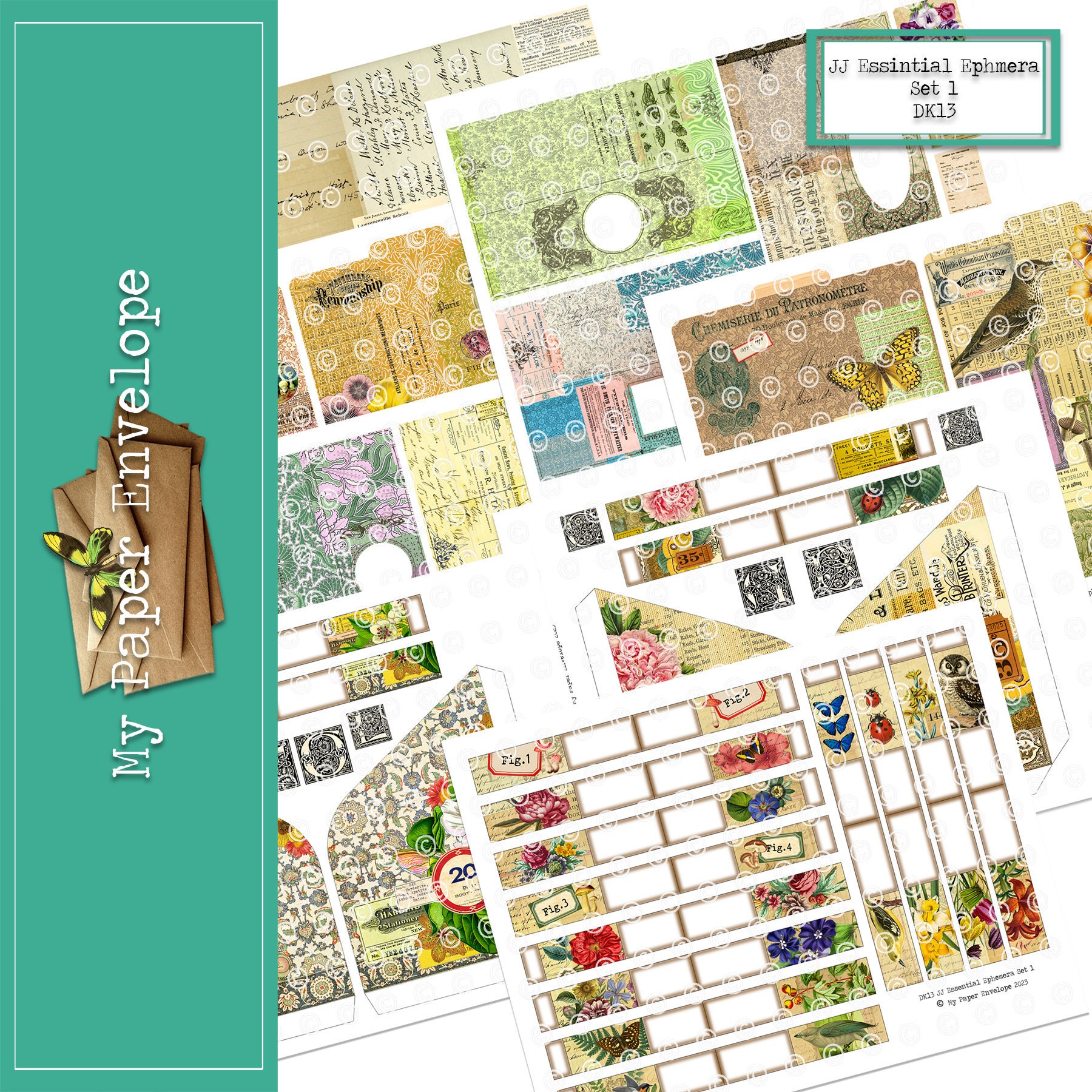 DK13 JJ Essential Ephemera Set 1 - Etsy