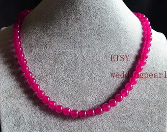 Fuschia necklace | Etsy