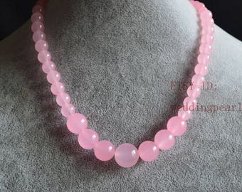 Pink jade necklace | Etsy