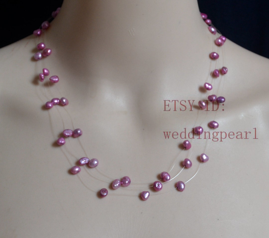 Floating Necklace Amaranth Necklace Illusion Necklace 3 - Etsy