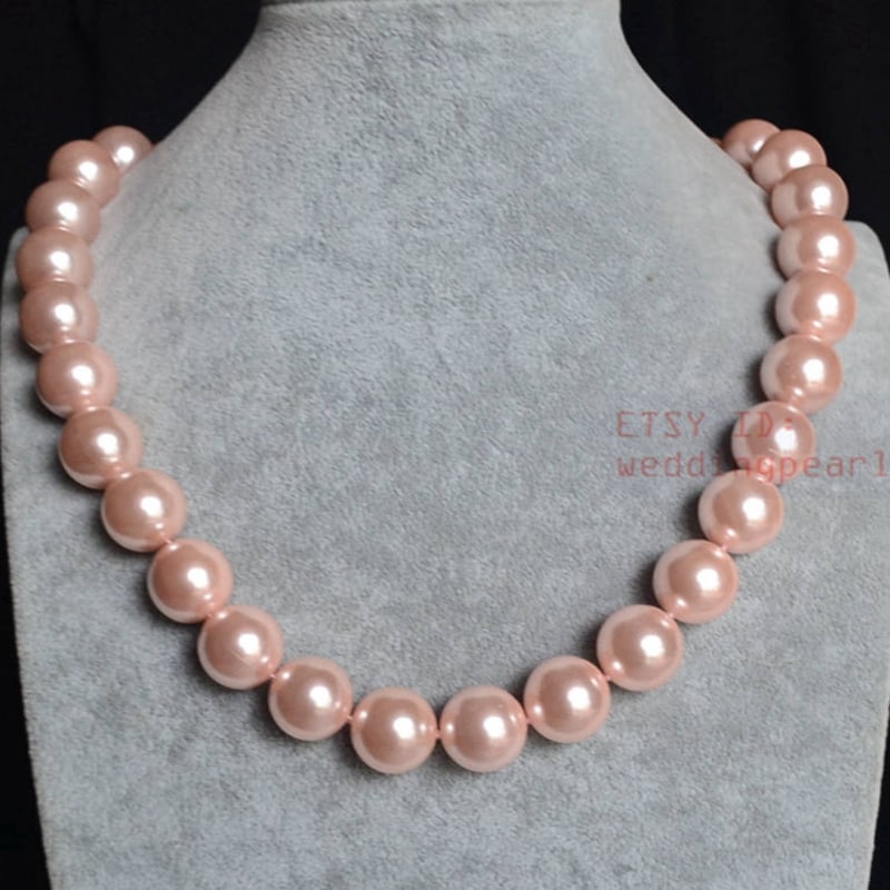 Pink Pearl Necklace - Etsy