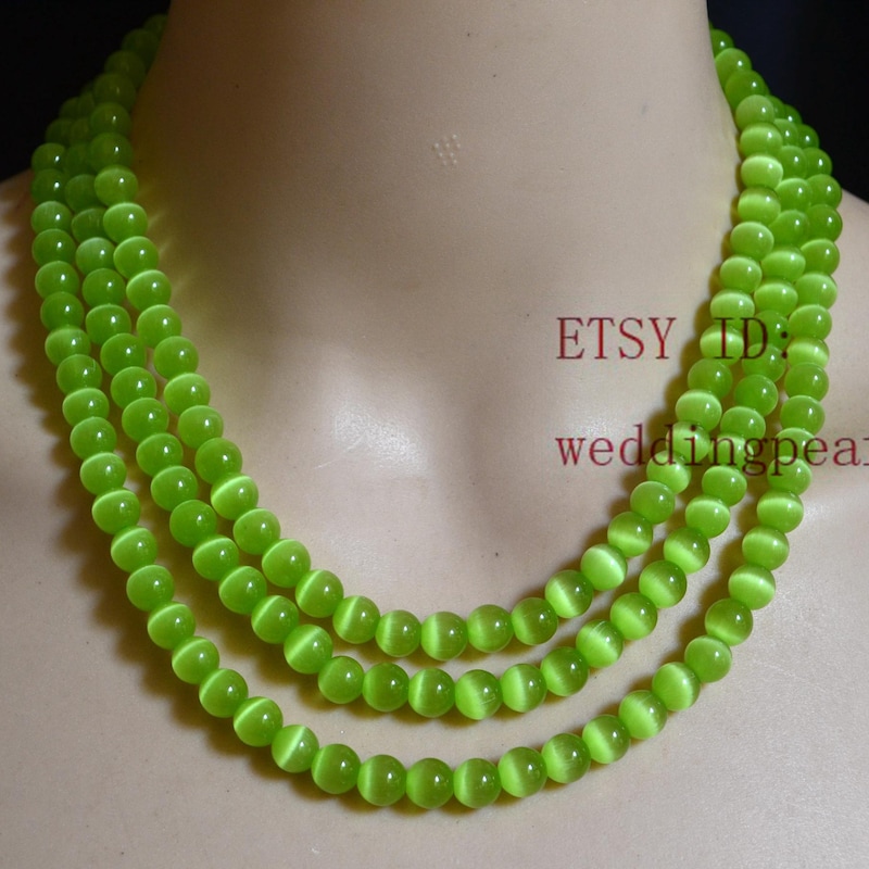 Lime Green Necklace - Etsy