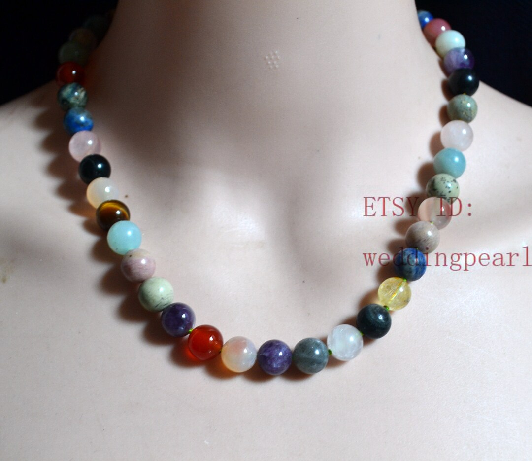 Multicolor Natural Stone Strands, 10mm Round Gemstone Necklace, All ...