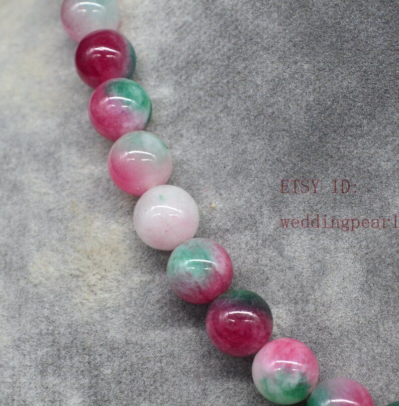 Multi-color Jade Necklacetriple Strand 10mm Red Green Jade | Etsy