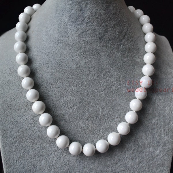 Shop White Bead Necklace Online - Etsy