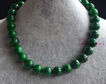 Chunky Forest Green Necklace, Multi Strand Statement Apple Green ...