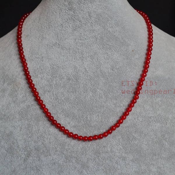 Red Bead Necklace - Etsy