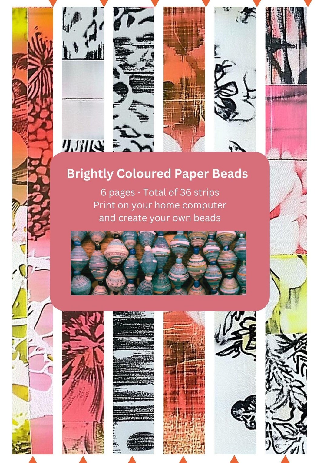 Paper Bead Strips Set of 36 Colours Brightly Coloured Set 2 Basic ...