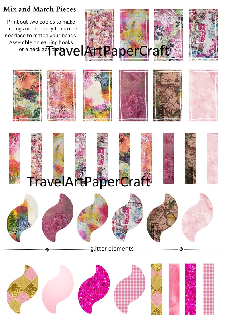 Paper Jewellery Set Pink- Make Your Own Paper Beads and Matching ...