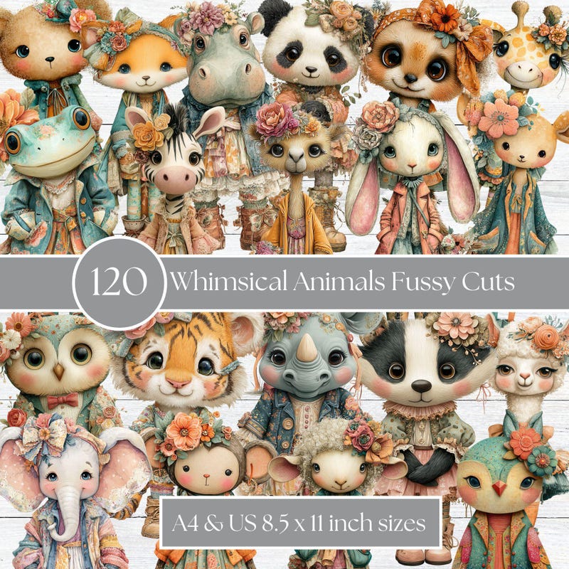 Whimsical Animal Ephemera - Etsy