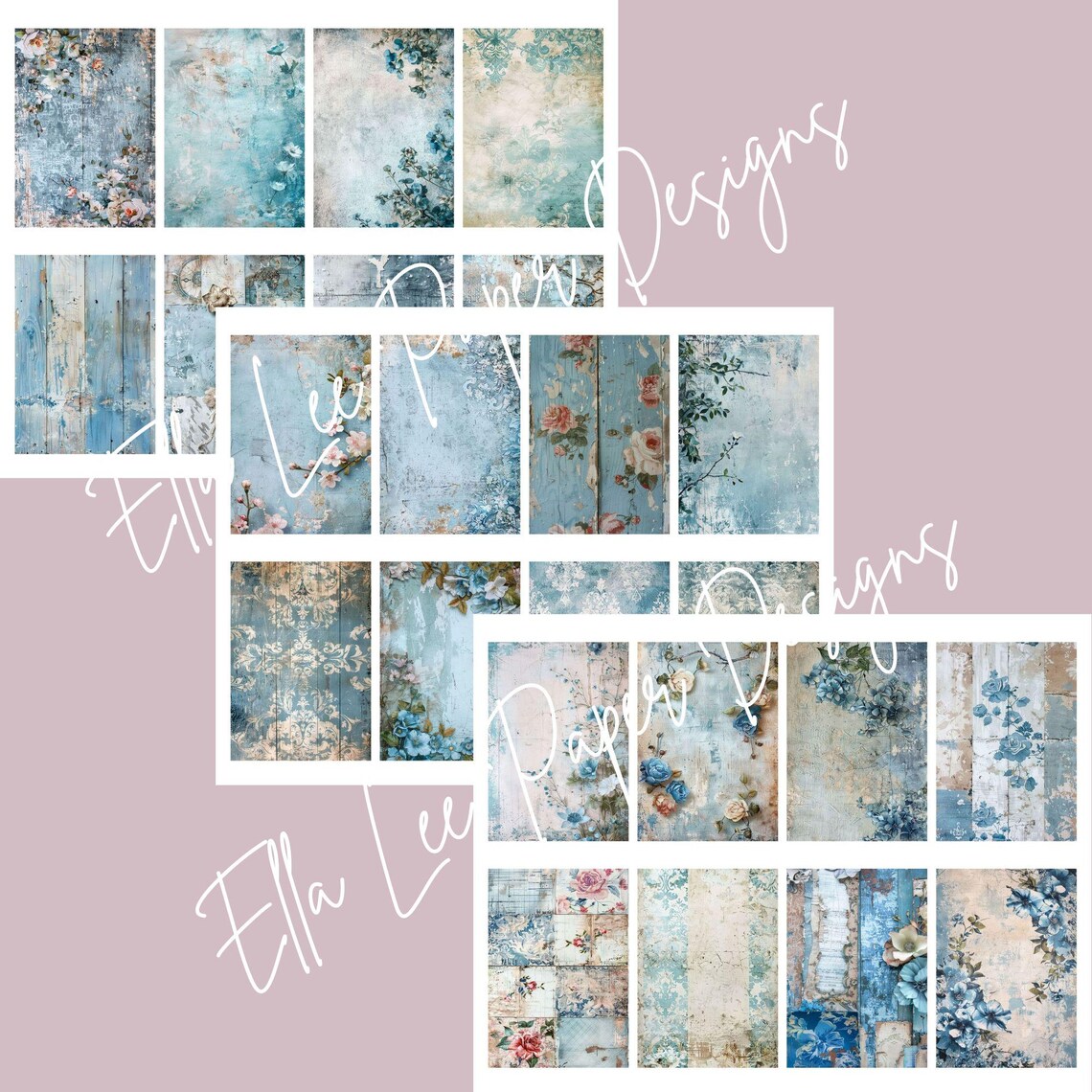 200 Shabby Chic Floral Digital Artist Trading Cards | Mega Set of ATC ...