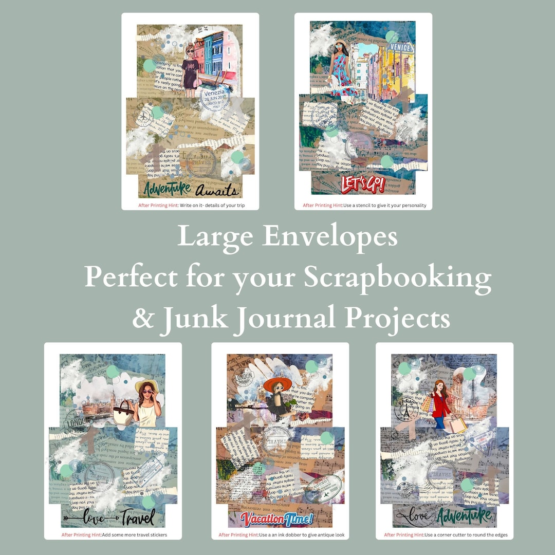 Large Travel Envelopes Instant Download. Perfect to Store Your Travel ...