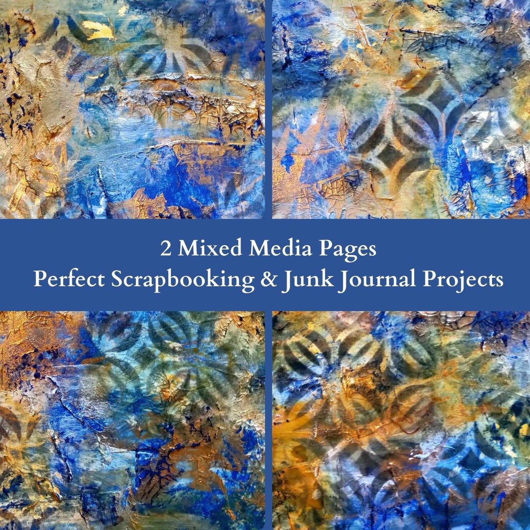 2 Mixed Media Backgrounds for Junk Journals, Scrapbooks and Mixed Media ...