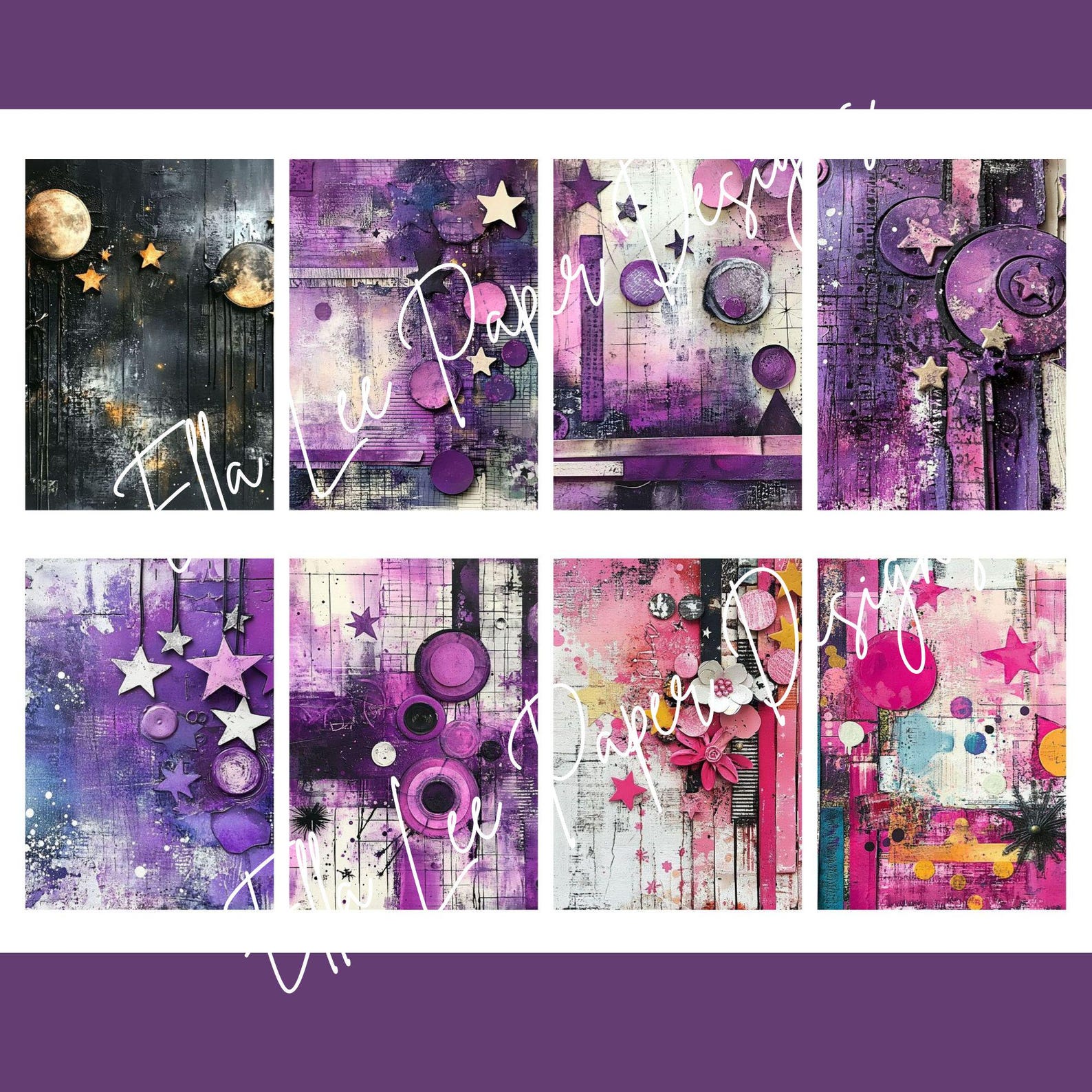 40 Mixed Media Digital Artist Trading Cards | Instant Download | ATC ...