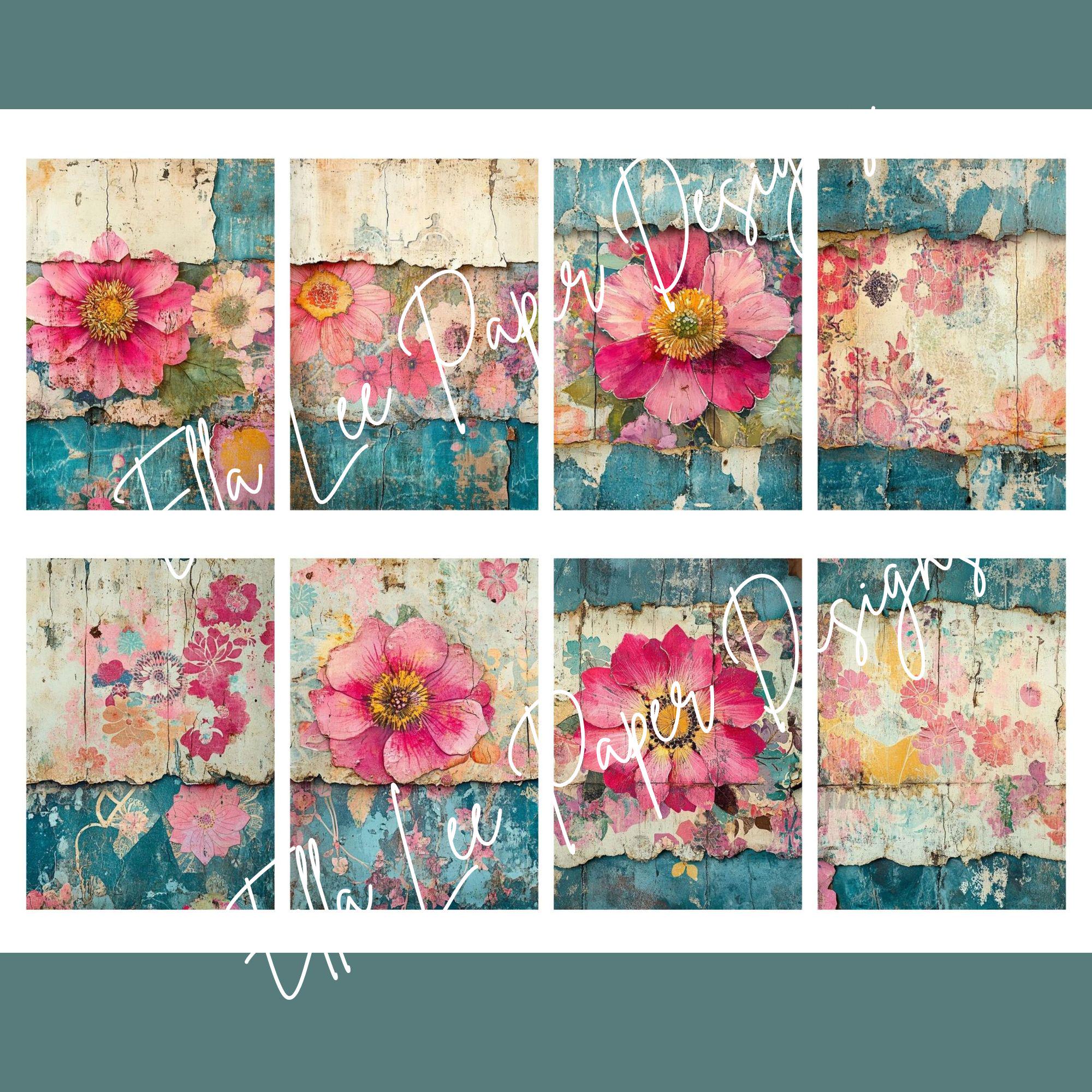 40 Boho Floral Digital Artist Trading Cards | Instant Download | ATC ...