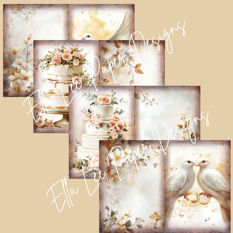 WEDDING PAPERS | 20 Pages| Junk Journal Set | Digital Download | Print ...