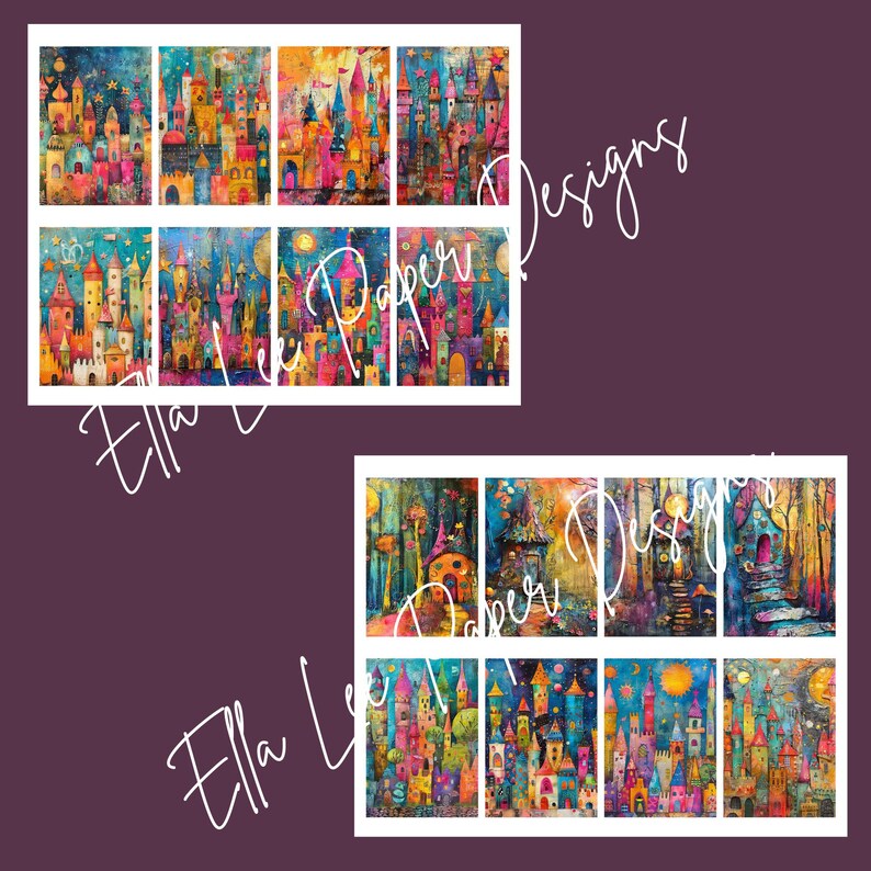 80 Whimsical Houses and Castles Artist Trading Cards | Instant Download ...