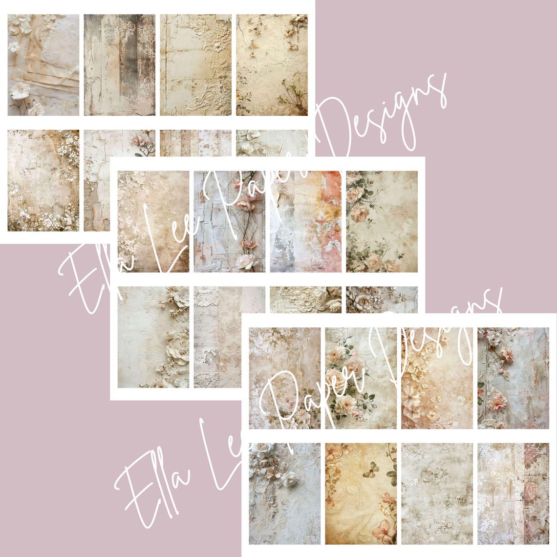 200 Shabby Chic Floral Digital Artist Trading Cards | Mega Set of ATC ...