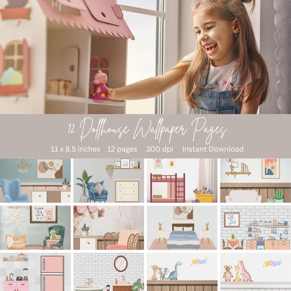 Dollhouse Wallpaper - Etsy