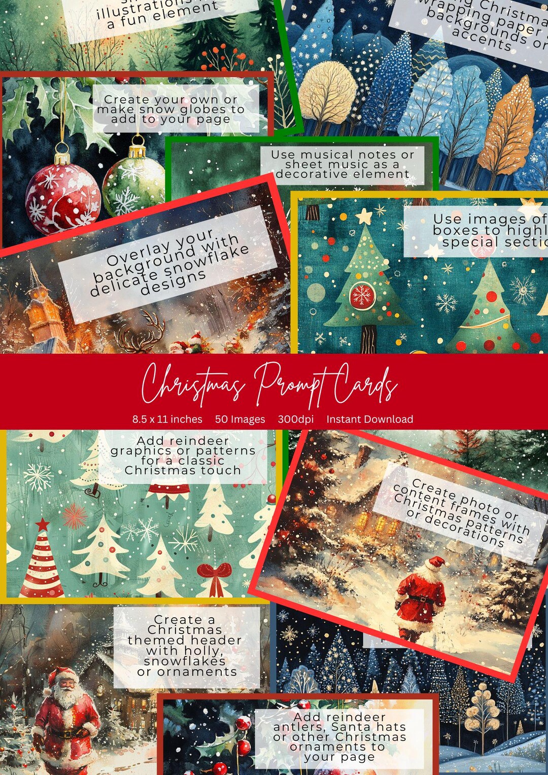 8.5x11 Christmas Prompt Cards | Fun Way to Keep Your Christmas Projects ...