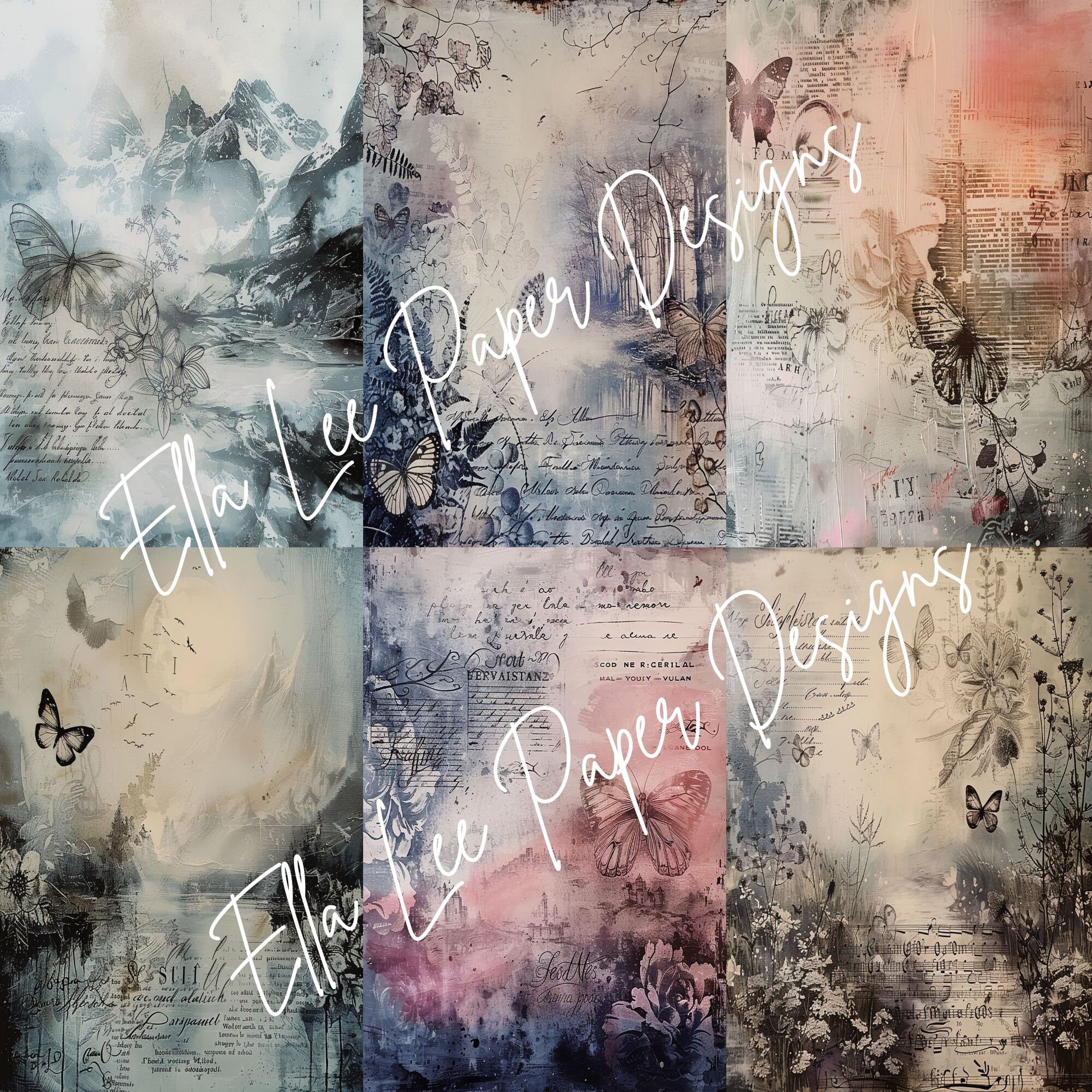 30 Mixed Media Paper Designs A4 Size Perfect for Junk Journal Pages ...