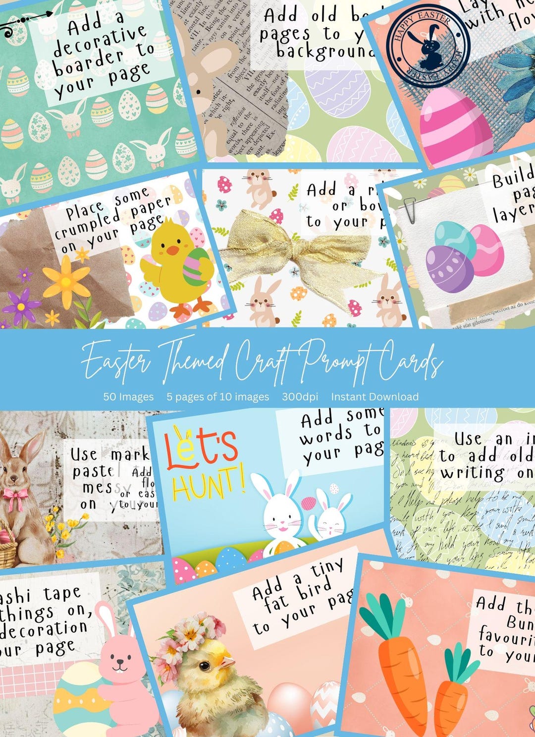 50 Easter Prompt Cards- Fun Way to Keep Your Easter Art Projects on ...