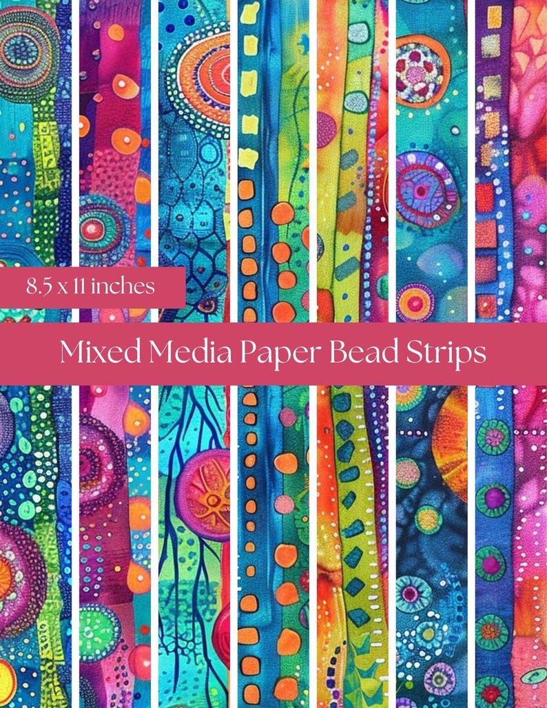 8.5 X 11 Inch Paper Bead Strips DIY Beads Paper Beads Make Your Own ...